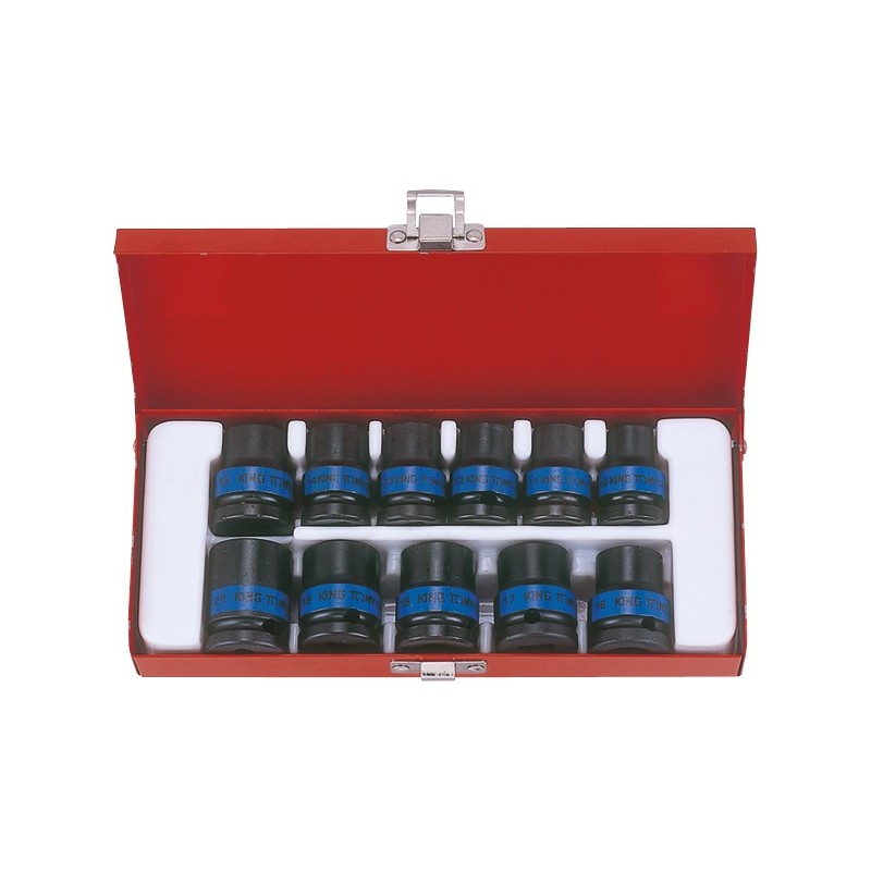 Coffret de douilles à choc 1/2 métriques - 11 pièces - KING TONY - Tracto Pieces