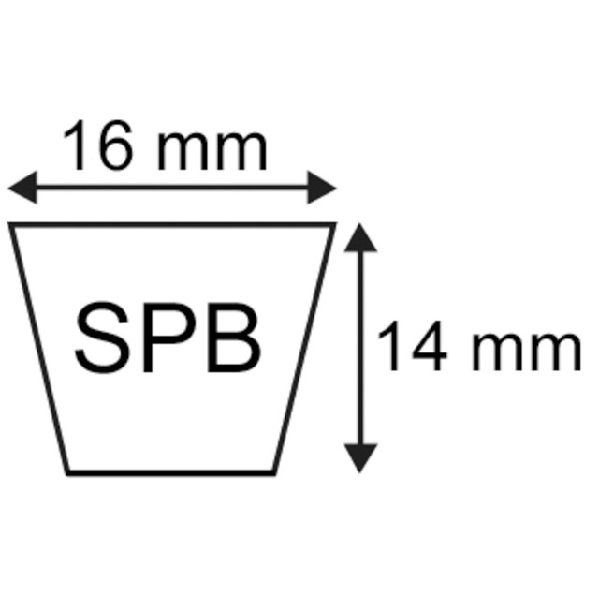 COURROIE SPB2500 - 16X14X2500 - Tracto Pieces
