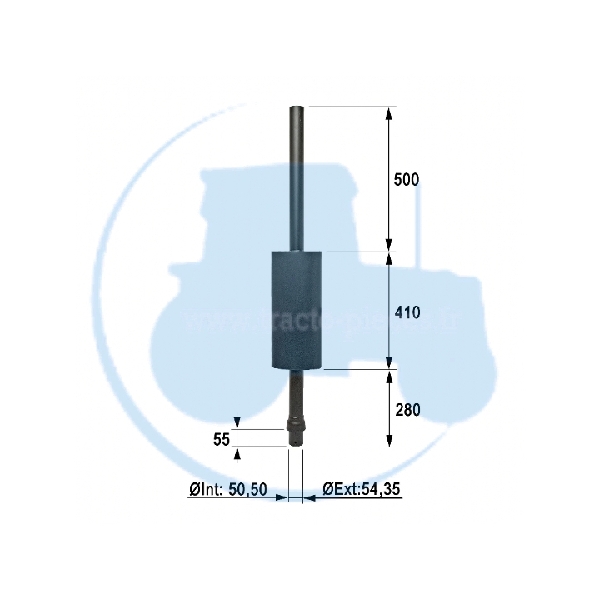 SILENCIEUX VERTICAL pour tracteurs CASE DAVID BROWN - Tracto Pieces