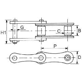 CHAINE A2050 31,75 LE METRE ELITE FLEXON - Tracto Pieces
