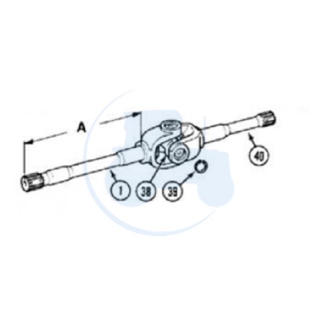 DEMI ARBRE DE ROUE pont ZF APL1251 pour tracteurs CASE IH