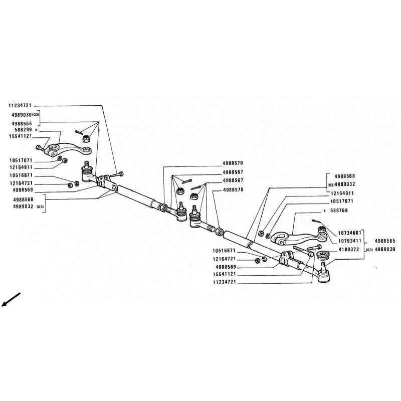 LEVIER DE DIRECTION DROITE pour tracteurs SOMECA FIAT - Tracto Pieces