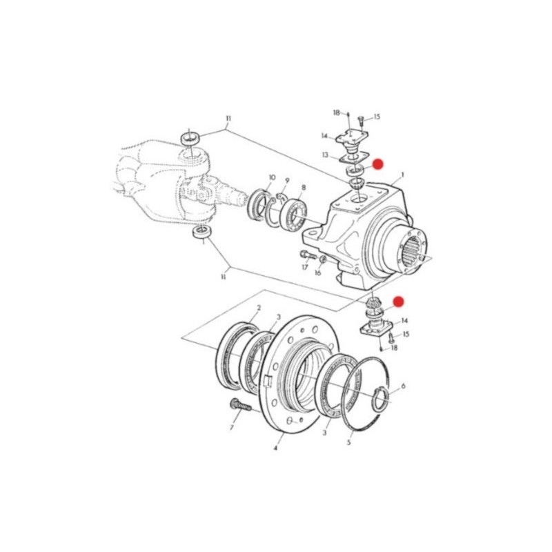 JOINT AXE DE PIVOT pour TRACTEURS DEUTZ FAHR FENDT JOHN DEERE - Tracto Pieces